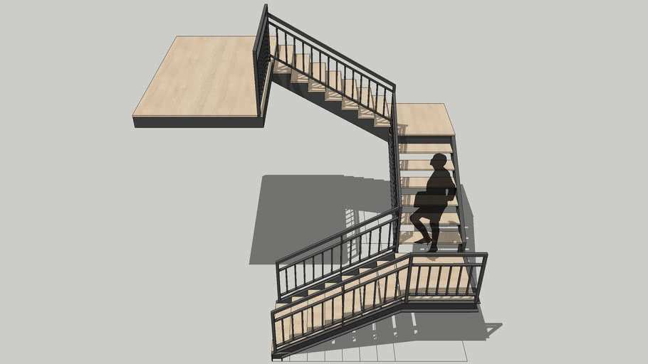 STEEL STAIR WITH WOODEN | 3D Warehouse