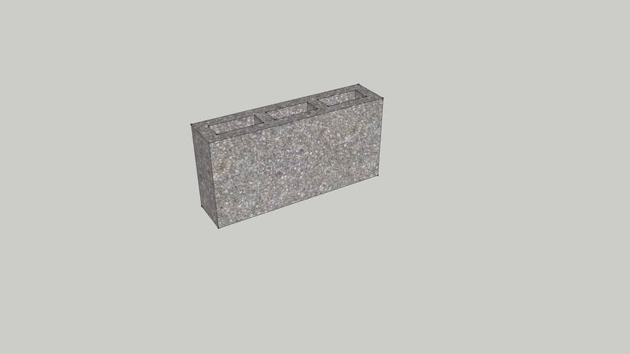 4 inch 3-Core Partition Cinder Block Without Mortar, Actual Dimensions ...