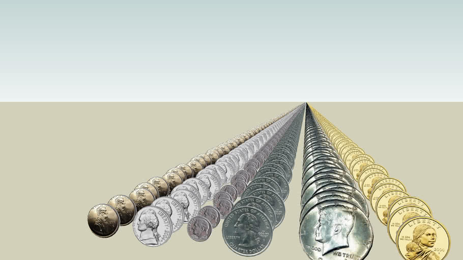 Lots of American Coins | 3D Warehouse
