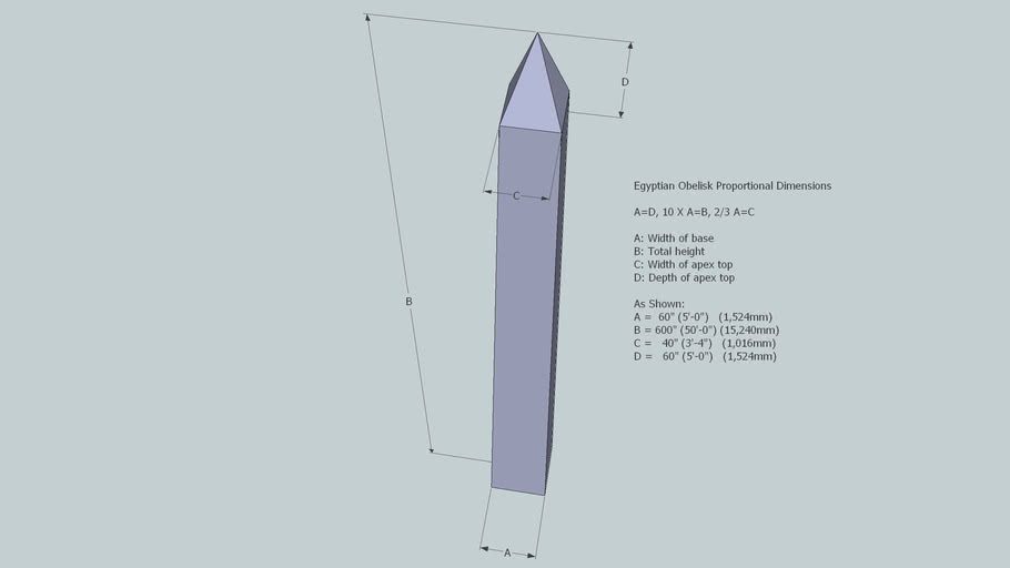 Egyptian Obelisk with Proportional Dimensions | 3D Warehouse