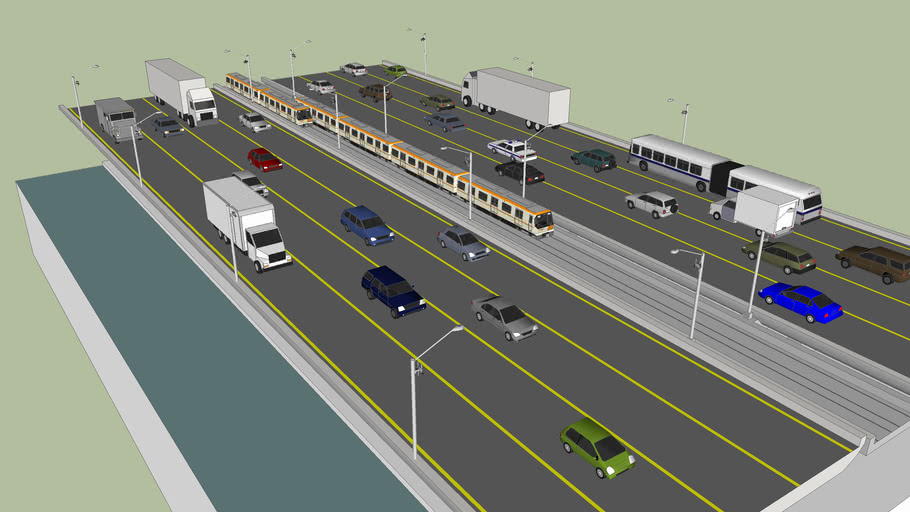 Raised freeway,Highway section | 3D Warehouse