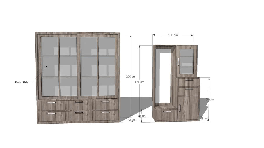 Lemari Tas dan Meja Rias | 3D Warehouse