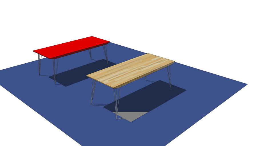 wood table with metal legs | 3D Warehouse