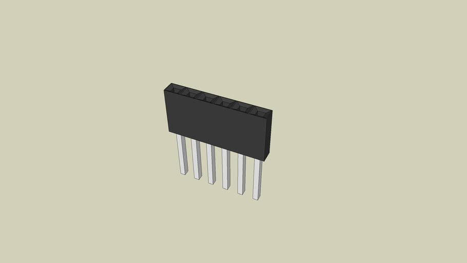 1x6 female pin header | 3D Warehouse