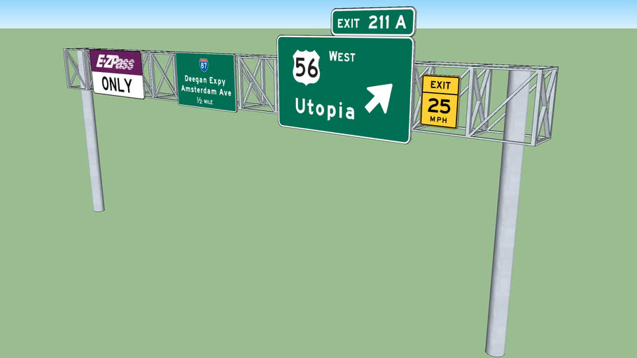 Highway guide sign 1 | 3D Warehouse