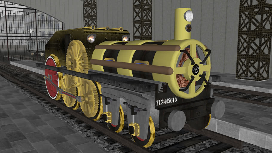Steampunk electromagnetic induction locomotive 1851 | 3D Warehouse