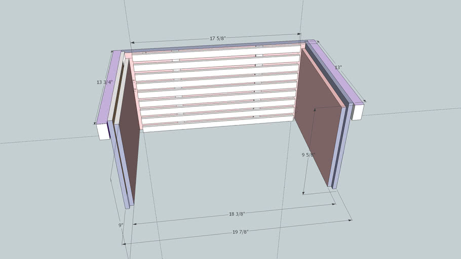 8-Frame deep with slatted rack walls, cut-away | 3D Warehouse