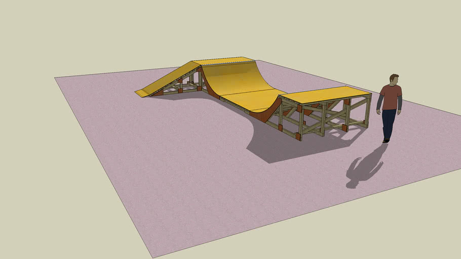 Wooden miniramp with bank | 3D Warehouse