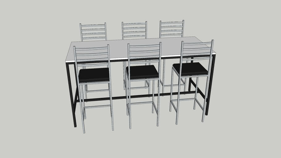 High Table and Chairs | 3D Warehouse