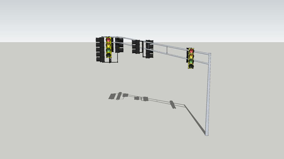 traffic signals with double left turn | 3D Warehouse