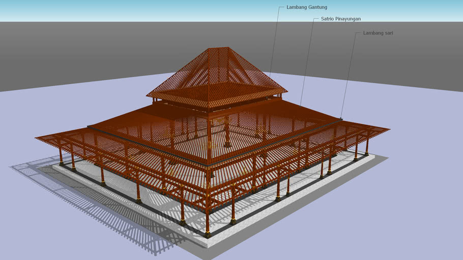 (Joglo) Javanese Traditional House/ Pavilion | 3D Warehouse