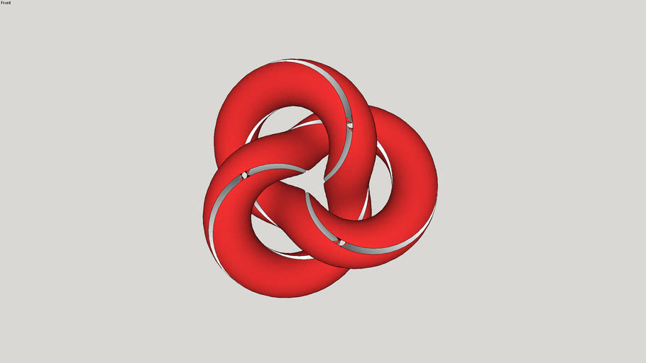 Trefoil knot, cut along the center line, A | 3D Warehouse