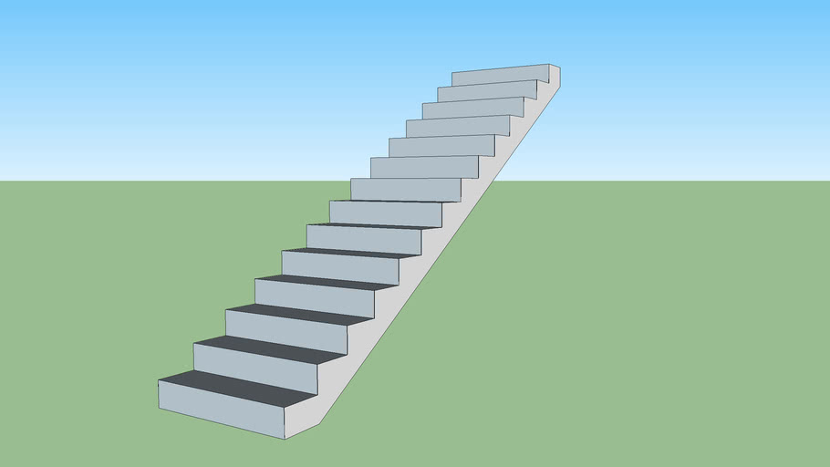14 Step Stringer and Steps | 3D Warehouse