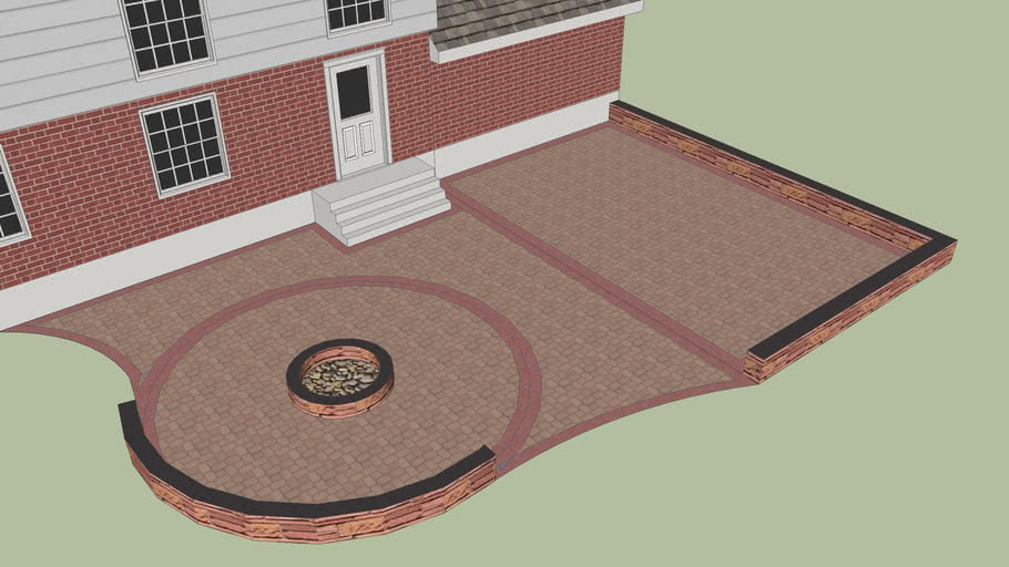 Tranquility Construction brick paver patio | 3D Warehouse