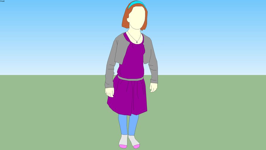 2D Little Girl standing | 3D Warehouse