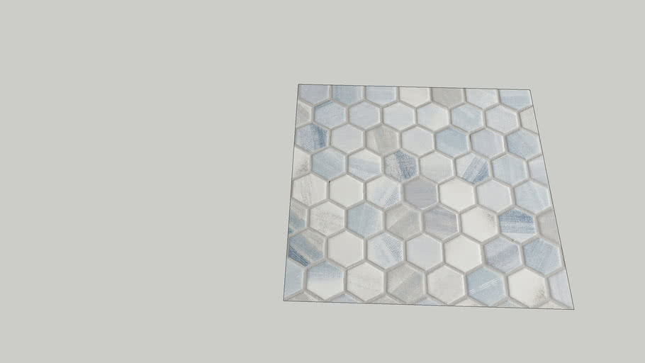 Beaumont Shadow 1.5' hexagon ceramic mosaic tile | 3D Warehouse