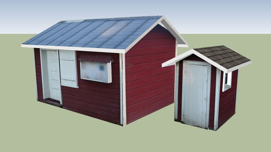 Benton Bar Cemetery - Old Maintenace Shed and Outhouse | 3D Warehouse