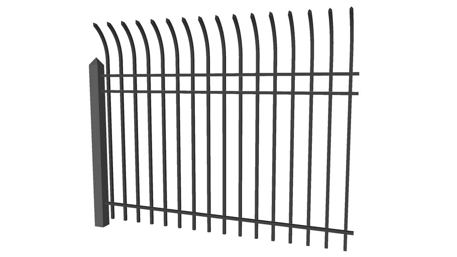 Curved Security Fence - Detailed | 3D Warehouse