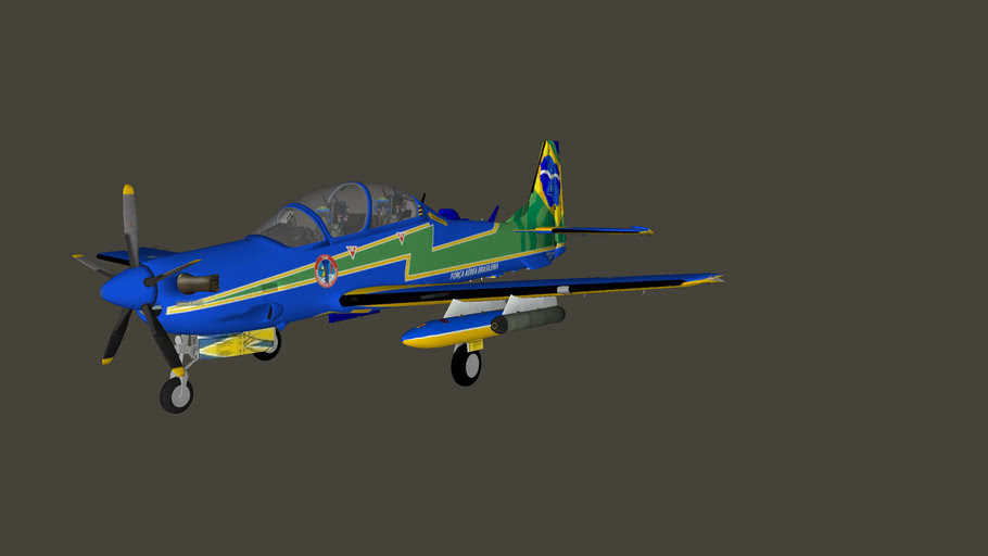Embraer A29 Super Tucano - Esquadrilha da Fumaça com trem de pouso | 3D ...