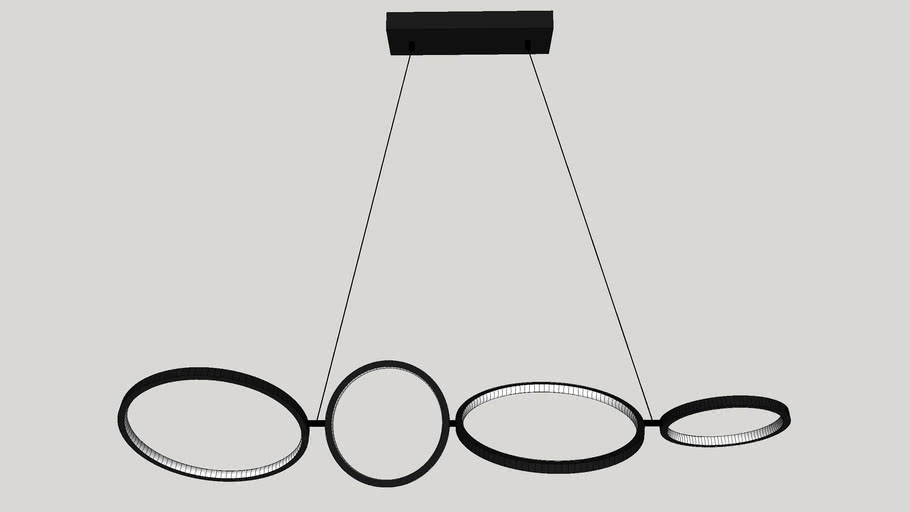 Lampa wisząca Trio RONDO LED Czarny mat 37W | 3D Warehouse