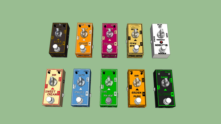 Selection of Tone City guitar effects pedals | 3D Warehouse