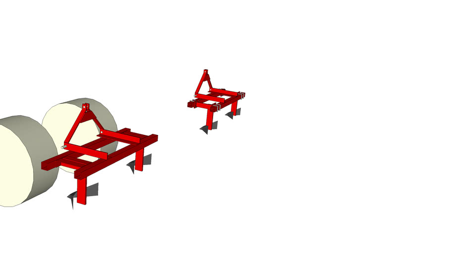 Two Row Middle Buster for 3 pt hitch | 3D Warehouse