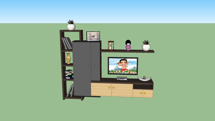 TV Unit with LCD | 3D Warehouse