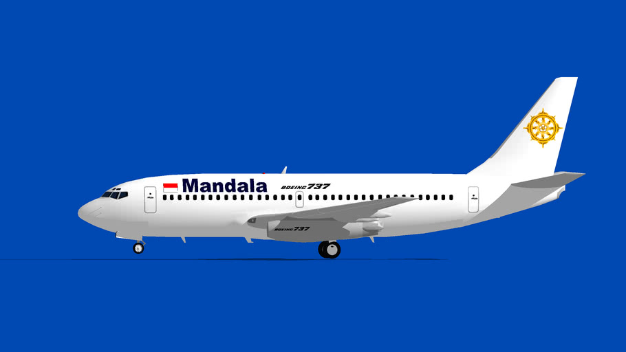 Mandala Airlines Boeing 737-200 1 | 3D Warehouse