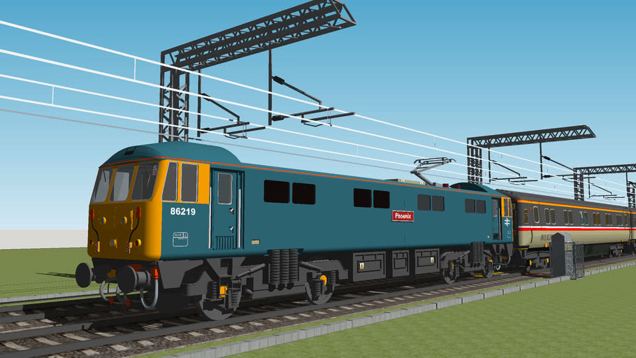 Intercity Class 86 BR Blue With MK3 Sleeper Coaches | 3D Warehouse