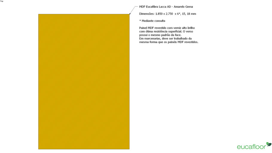 MDF Eucatex Lacca AD - Amarelo Gema | 3D Warehouse