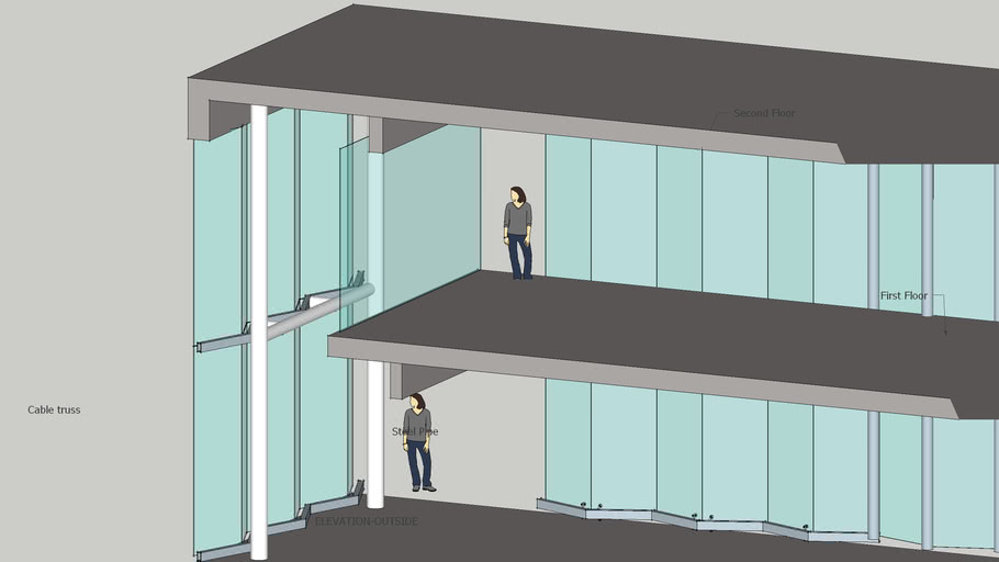 spider glazing two floor high | 3D Warehouse