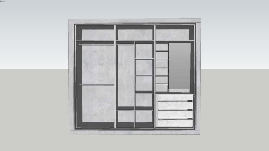 Sliding Door Wardrobe Carcass | 3D Warehouse