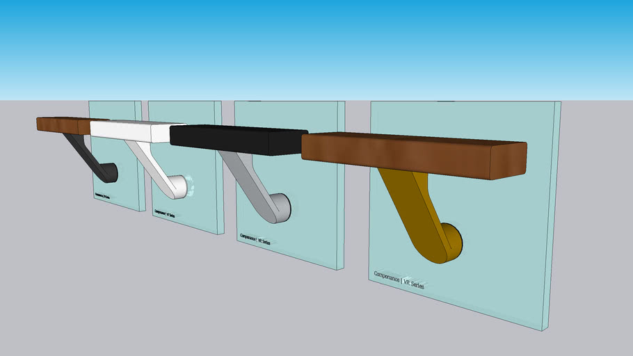 Glass mounted handrail brackets by Componance | 3D Warehouse
