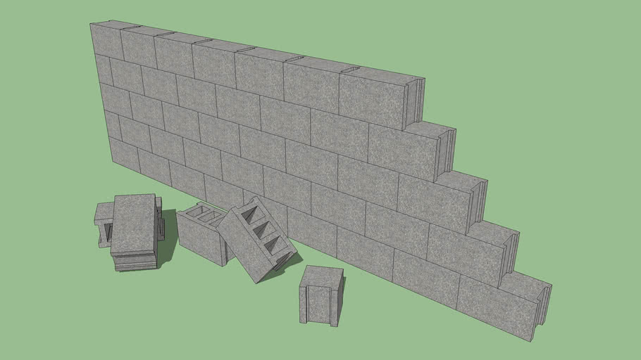 Cement block wall | 3D Warehouse