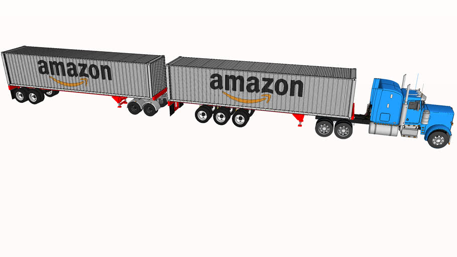 40 foot container turnpike double amazon trailers | 3D Warehouse