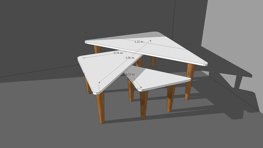 Trio de Mesas de centro Triangular | 3D Warehouse
