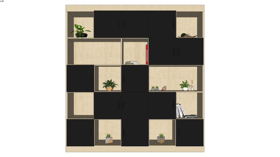 Checkered bookcase | 3D Warehouse