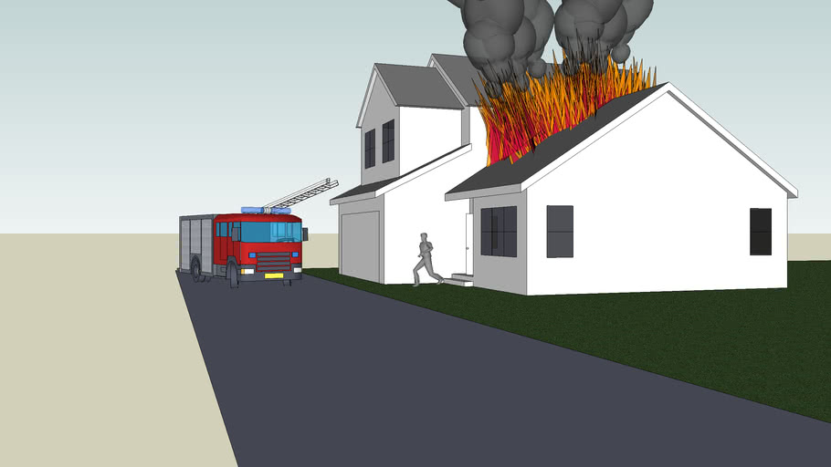 home in fire | 3D Warehouse