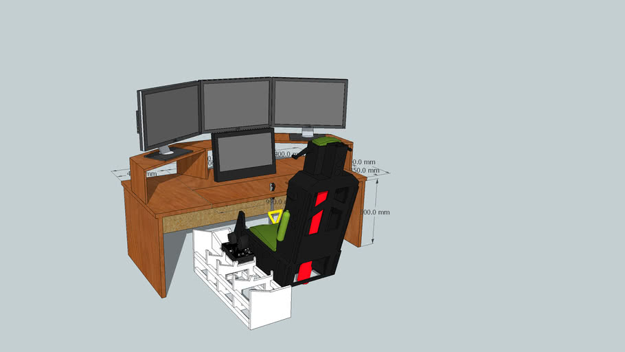Generic Flight Simulator Desk | 3D Warehouse