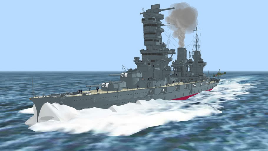 60; Japanese battleship, Yamashiro, 1944 | 3D Warehouse