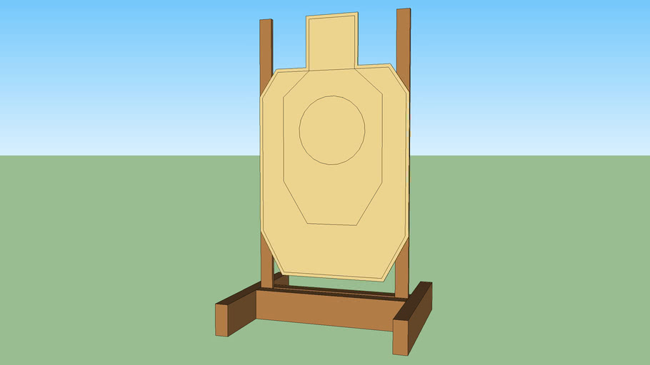 IDPA Target, 3ft sticks, on stand | 3D Warehouse