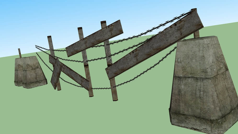 Makeshift fences and Dragon's teeth | 3D Warehouse
