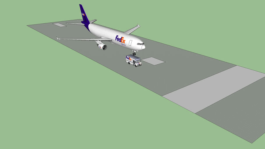 FedEx Airplane with FedEx Express Van | 3D Warehouse