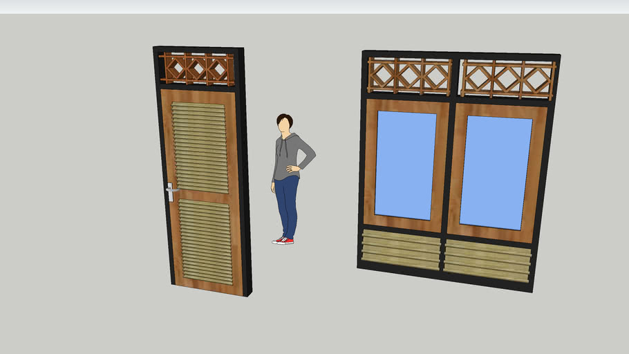 Jalousie Door and window.skp | 3D Warehouse