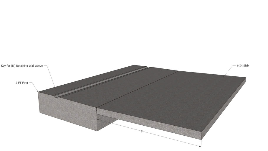 Retaining wall footing and slab | 3D Warehouse