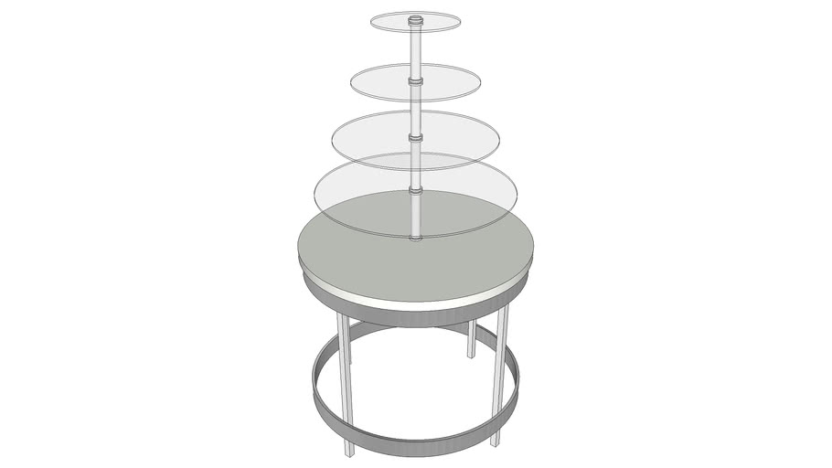 Melvin Roos Round Display Table w/ 4 Tier Glass.skp | 3D Warehouse