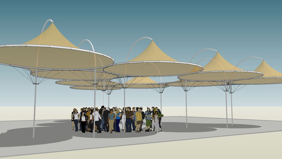 Round Tent Suspended Translucent Canopy | 3D Warehouse