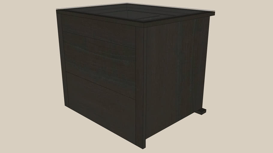KOMPLEMENT drawer chest 75x58 black-brown | 3D Warehouse