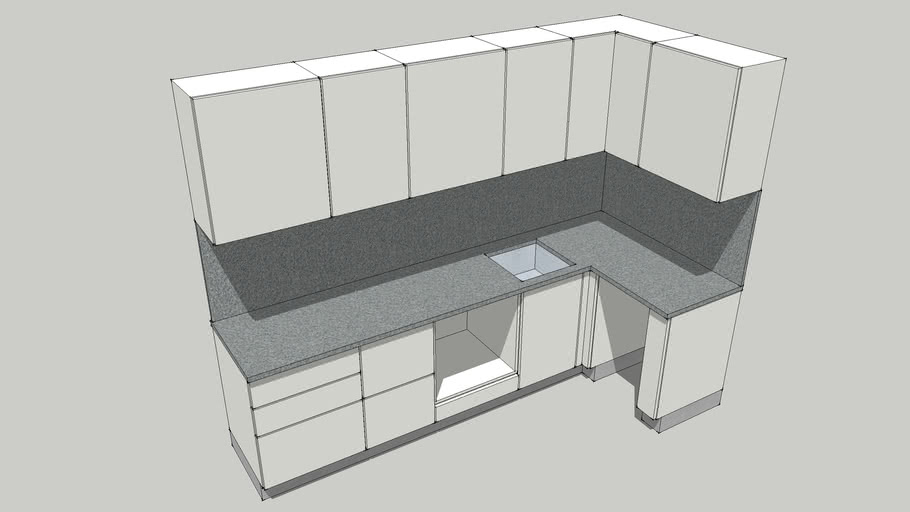 Small L-shaped kitchen | 3D Warehouse