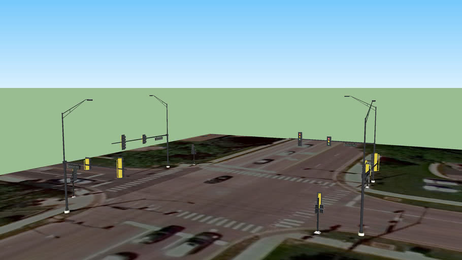Wilmot and Deerfield Road Interstection- Mast Arm Signals | 3D Warehouse
